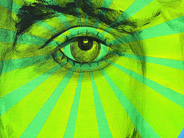 Psychedelic Stipe original signed painting by Michael Arnold